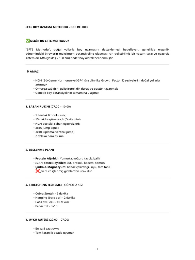 6ft6 Boy Uzatma Methodu | PDF