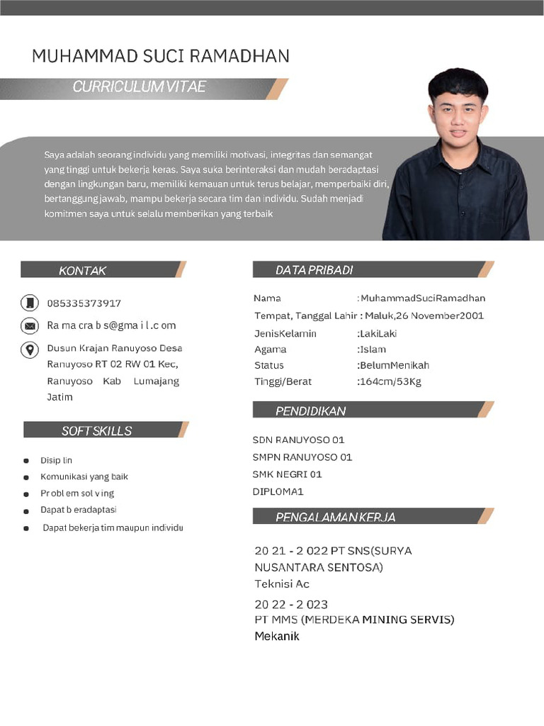 CV Muhammad S.R | PDF