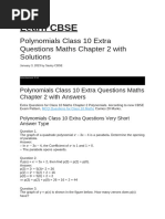 Class 10 Maths Polynomials PYQs | PDF
