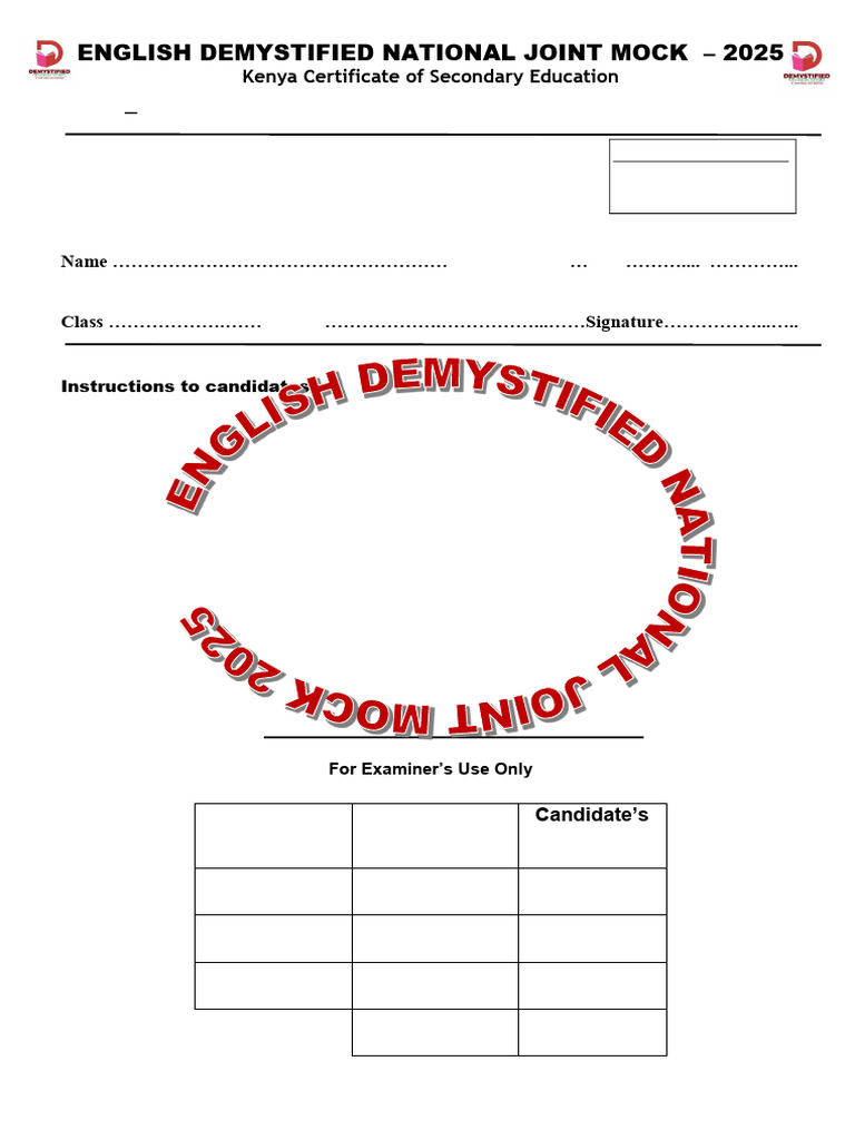 English Demystified PP3 QS T2 2025 | PDF