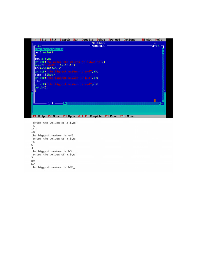 C Program Exp3 Biggest Numbers | PDF