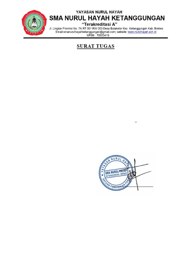 Surat Tugas Imam Tantowi Waka Kesiswaan | PDF