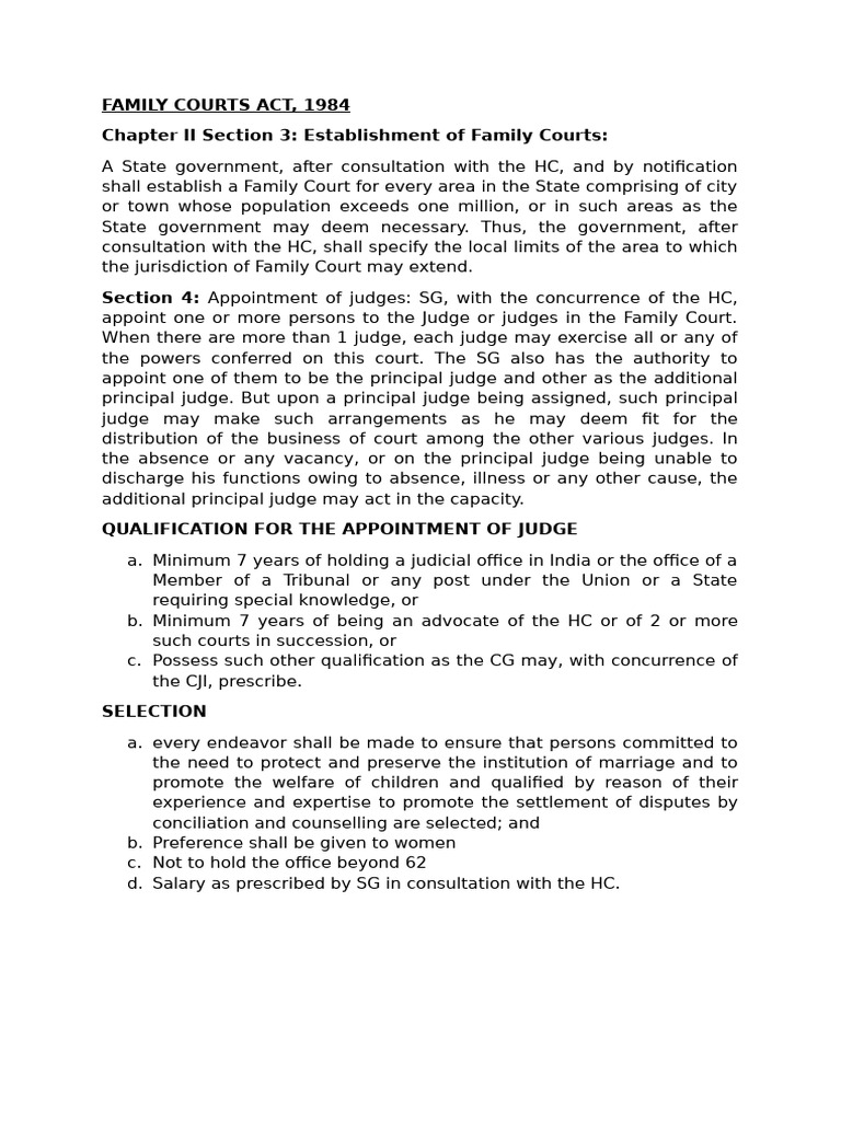 Family Courts Act 1984 Overview | PDF | Judgment (Law) | Criminal ...