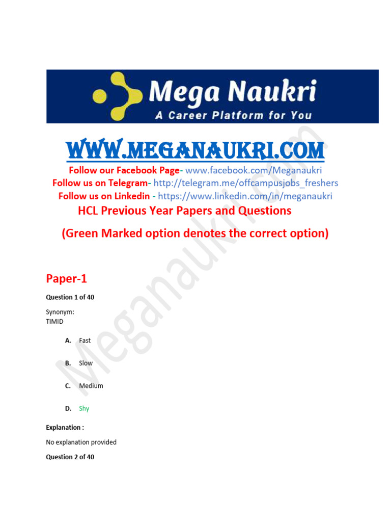 HCL Collection of Placement Paper | PDF | Time Complexity | Algorithms And Data Structures