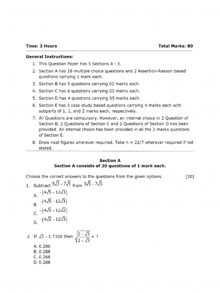 Resource 20250214152303 Maths Practice Paper 1 | PDF