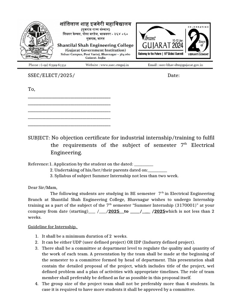 Internship No Objection Certificate Template | PDF | Simulation