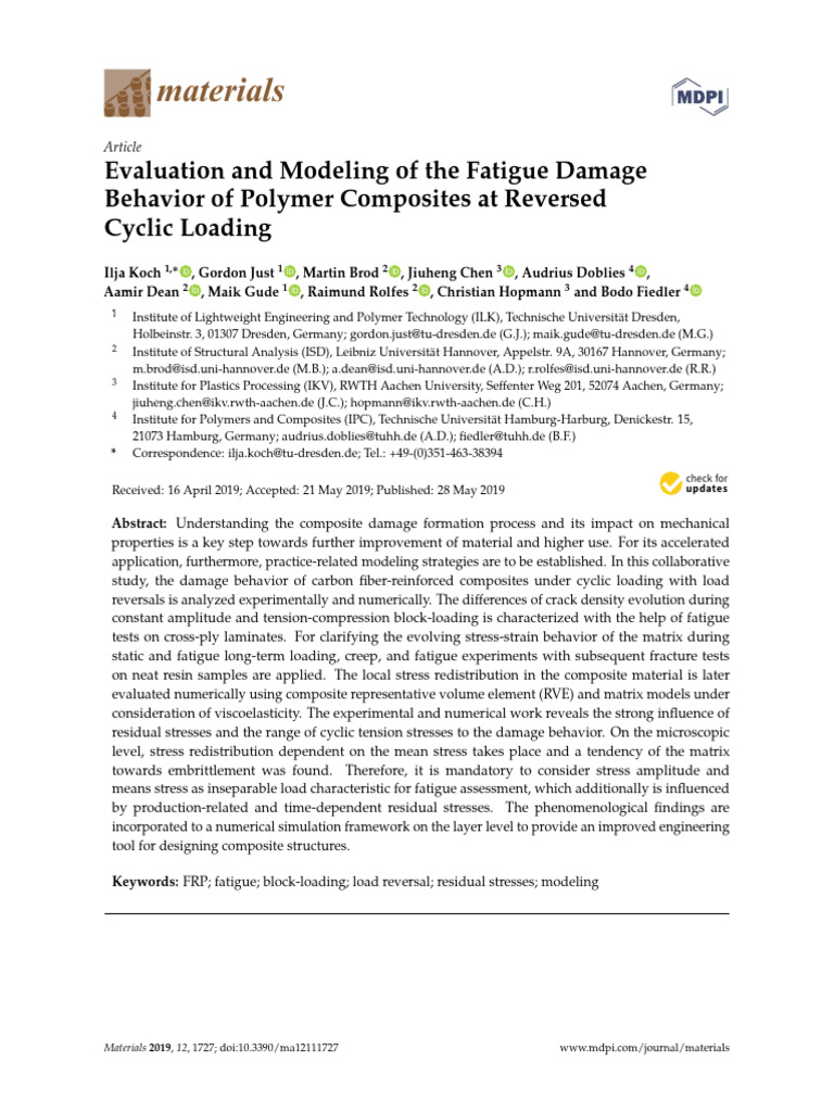 Evaluation and Modeling of The Fatigue Damage Behavior of FRP at ...