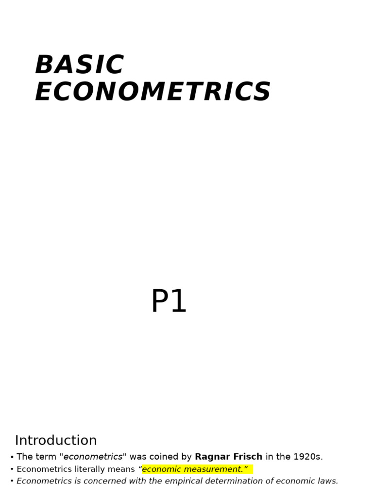 BASIC ECONOMETRICS OLS Assumptions | PDF | Econometrics | Regression ...
