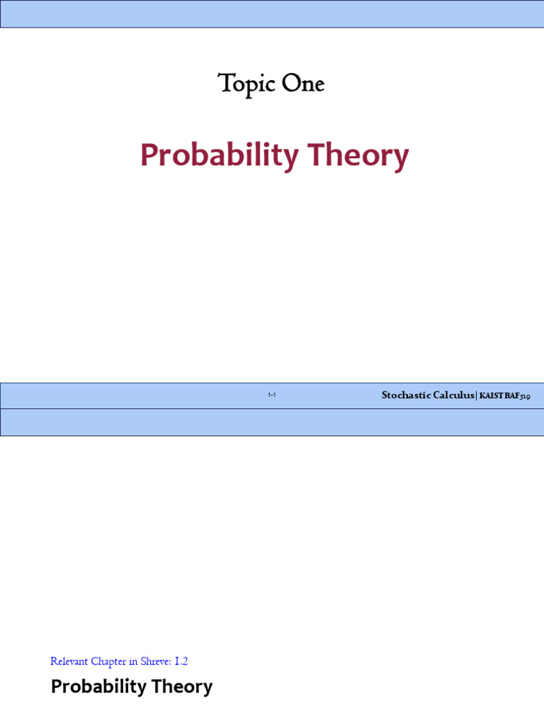 SDE 1 Probability Theory | PDF | Mathematics | Probability Theory