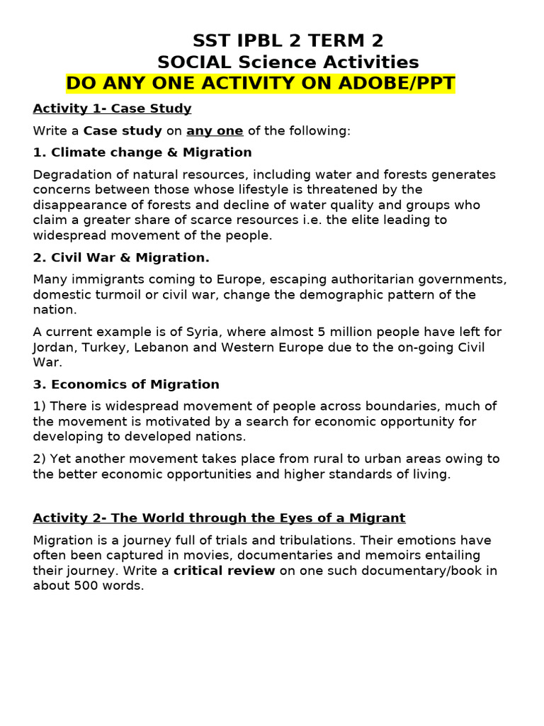 Sst Class 8 Ipbl 2 Term 2 | PDF