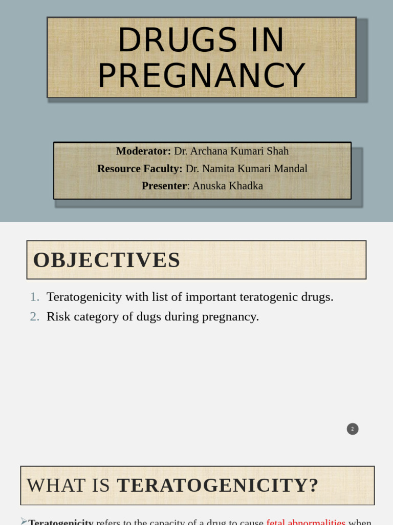 Drugs in Pregnancy (Revised) - Anuska | PDF | Fetus | Prenatal Development
