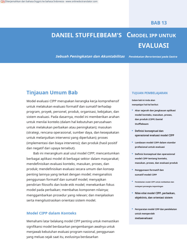 Daniel Stufflebeam'S: Evaluasi | PDF