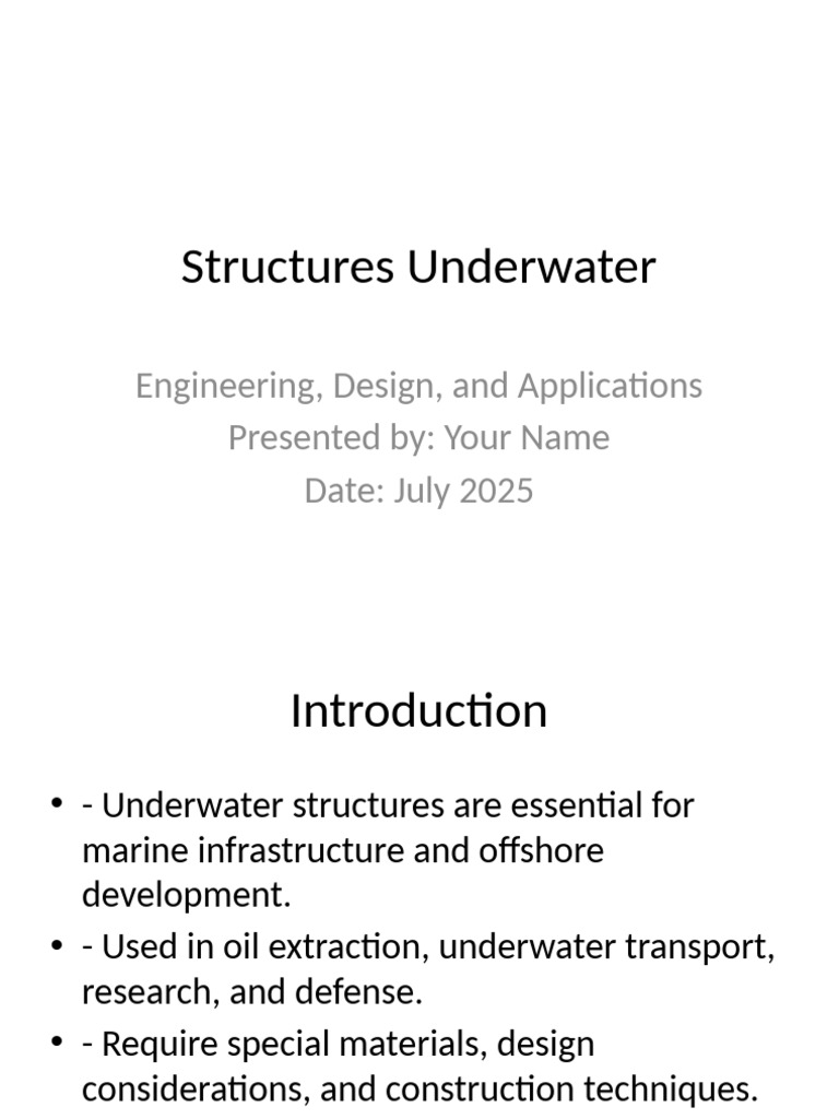 Underwater Structures: Design & Challenges | PDF