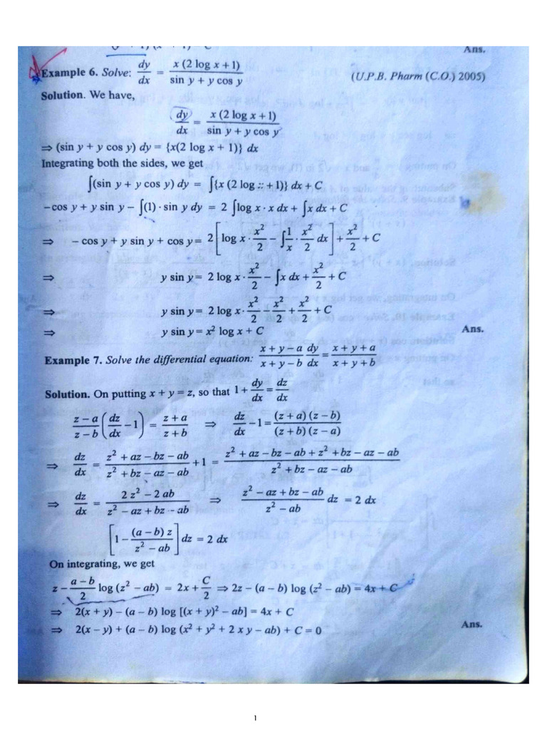 Ordinary Differential Equations 1 | PDF