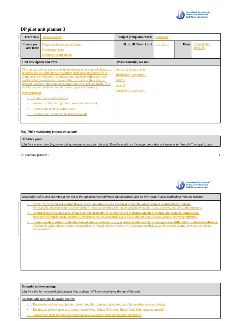 Wiggins - DP Pilot Unit Planner 3 - Final Version Edited | PDF | Atoms ...