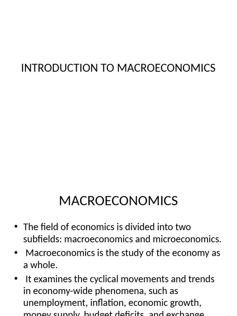 Introduction To Macroeconomics | PDF | Gross Domestic Product ...