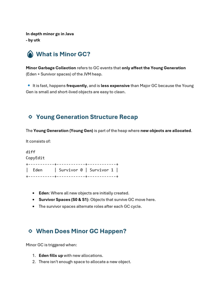 In Depth Minor GC in Java | PDF