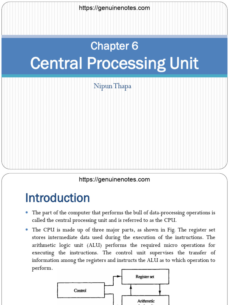 Unit 6 Central Processing Unit | PDF | Central Processing Unit | Computer Programming