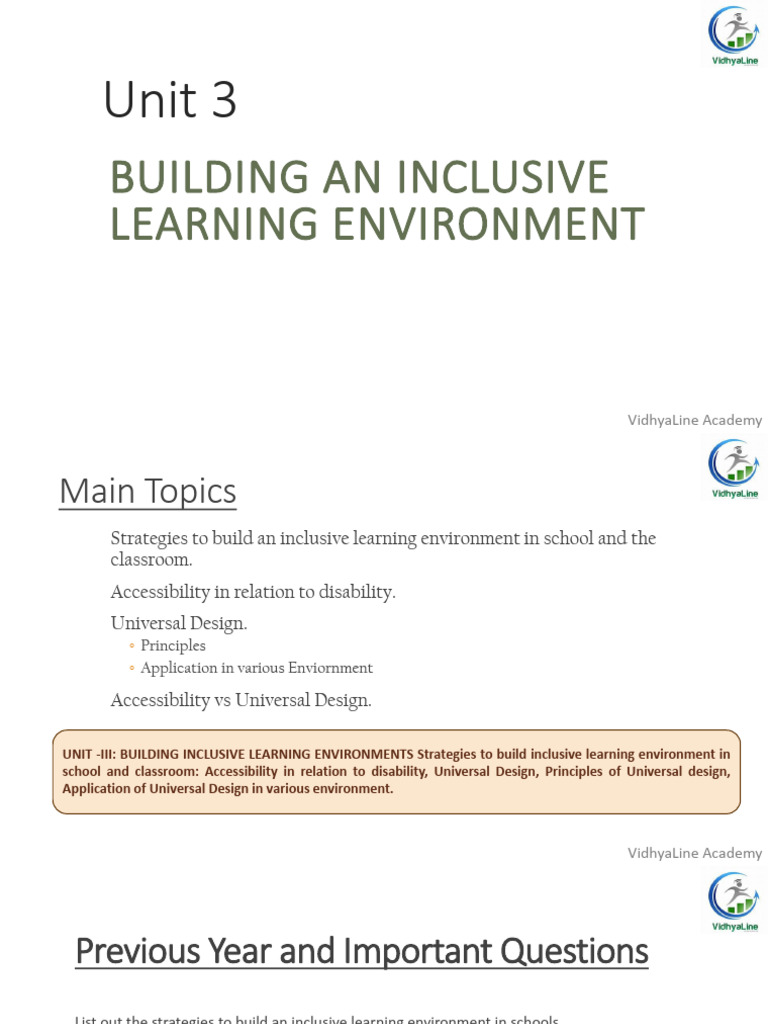 Inclusive Learning Environment Strategies | PDF | Accessibility ...