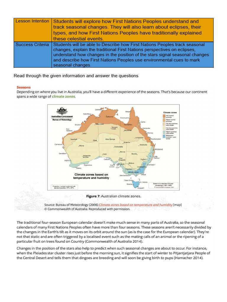 Tasya Acharya - Aboriginal People - Seasonal Chnage and Eclipses | PDF ...
