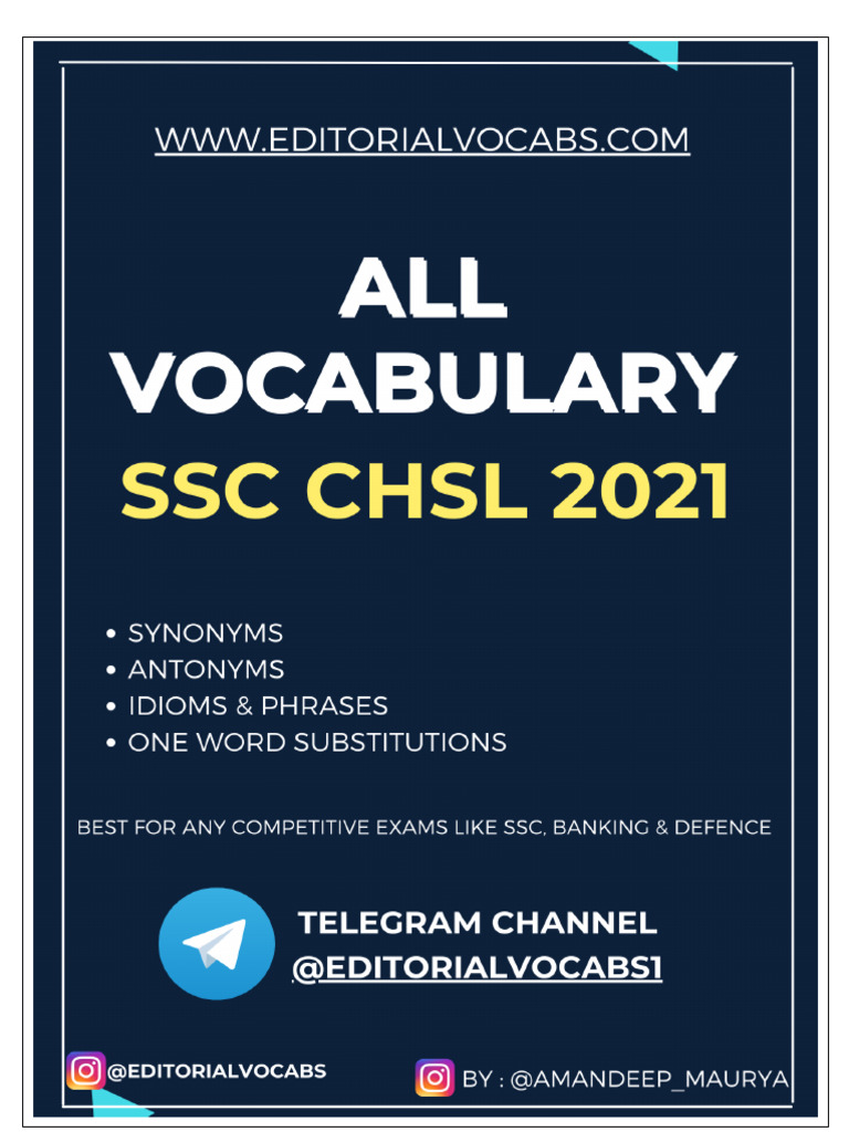 Daily Vocabulary for SSC CHSL Exam | PDF