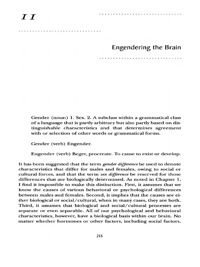 Brain Gender - (11. Engendering The Brain) | PDF | Intersex | Gender