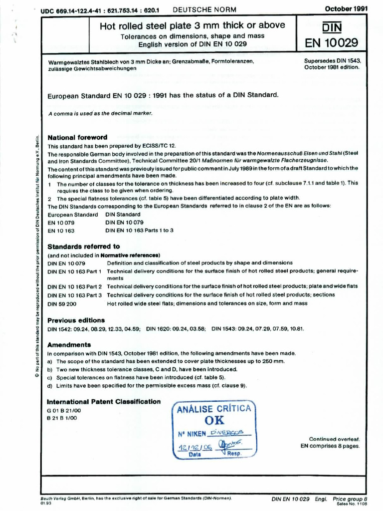 Din en 10029 | PDF