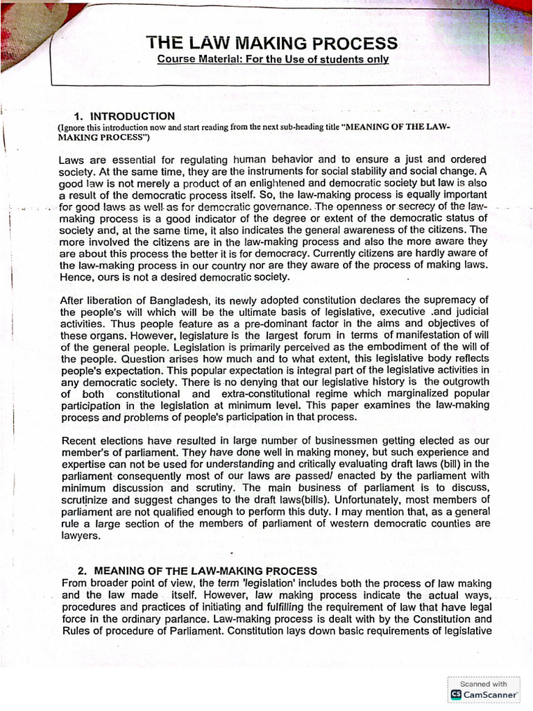 Law Making Process | PDF