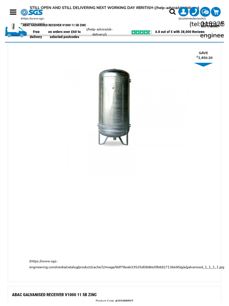 ABAC Galvanised Receiver V1000 11,5B ZINC | PDF