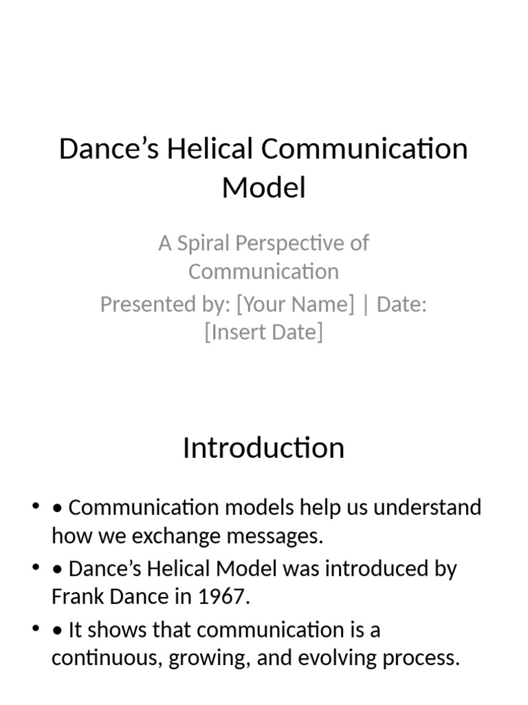 Dance Helical Communication Model Presentation | PDF