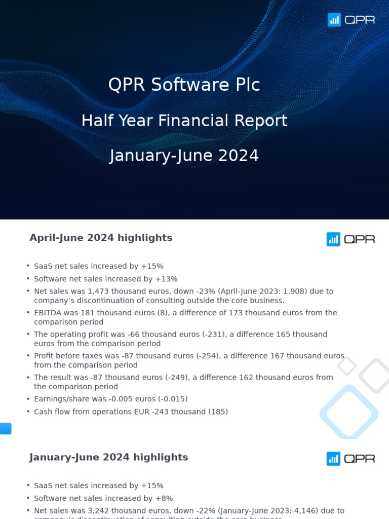 Half Year Financial Report January-June 2024 | PDF | Investing | Equity ...