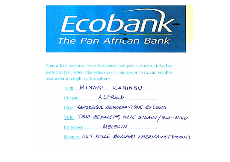 Reçu de L'ecobank | PDF