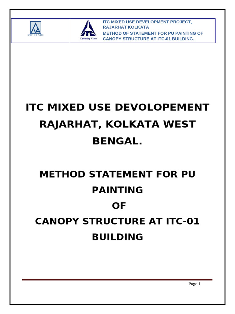 PU Painting Method for Canopy Structure | PDF | Paint | Industrial ...