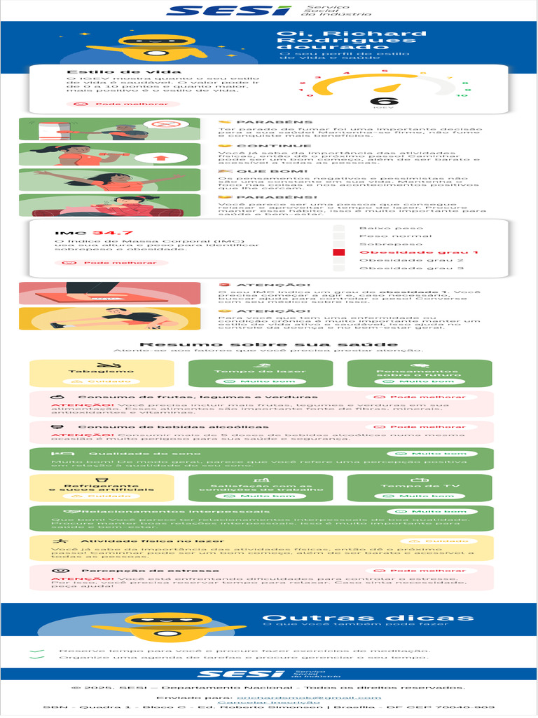 Avaliação de Saúde e Estilo de Vida | PDF