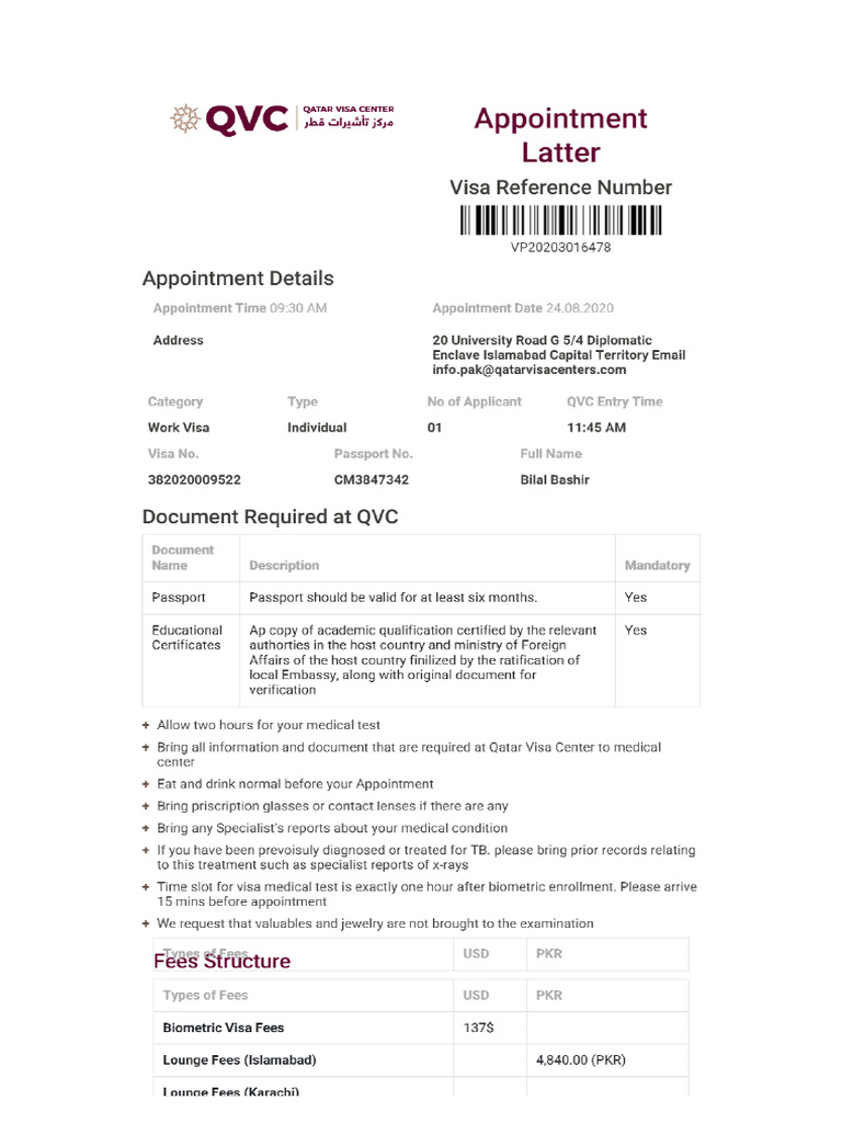 QVC - Qatar Visa Center PDF | PDF