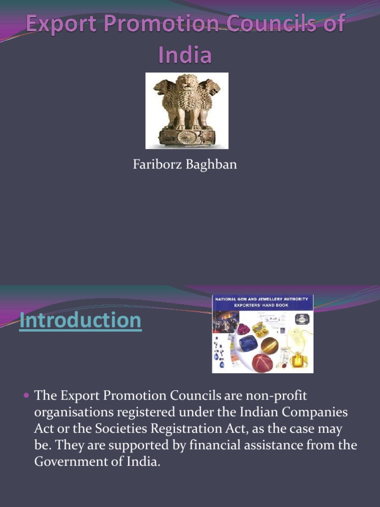 Export Promotion Councils of India | PDF | Exports | Specification ...