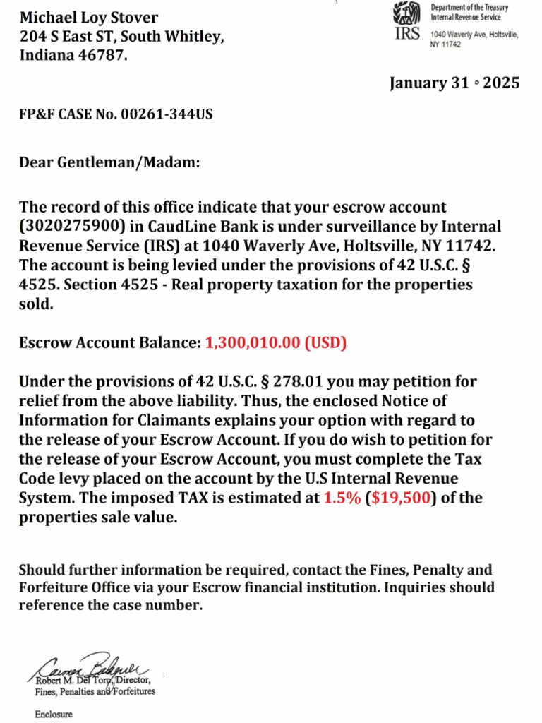 Samantha Property Tax - CODE Letter | PDF