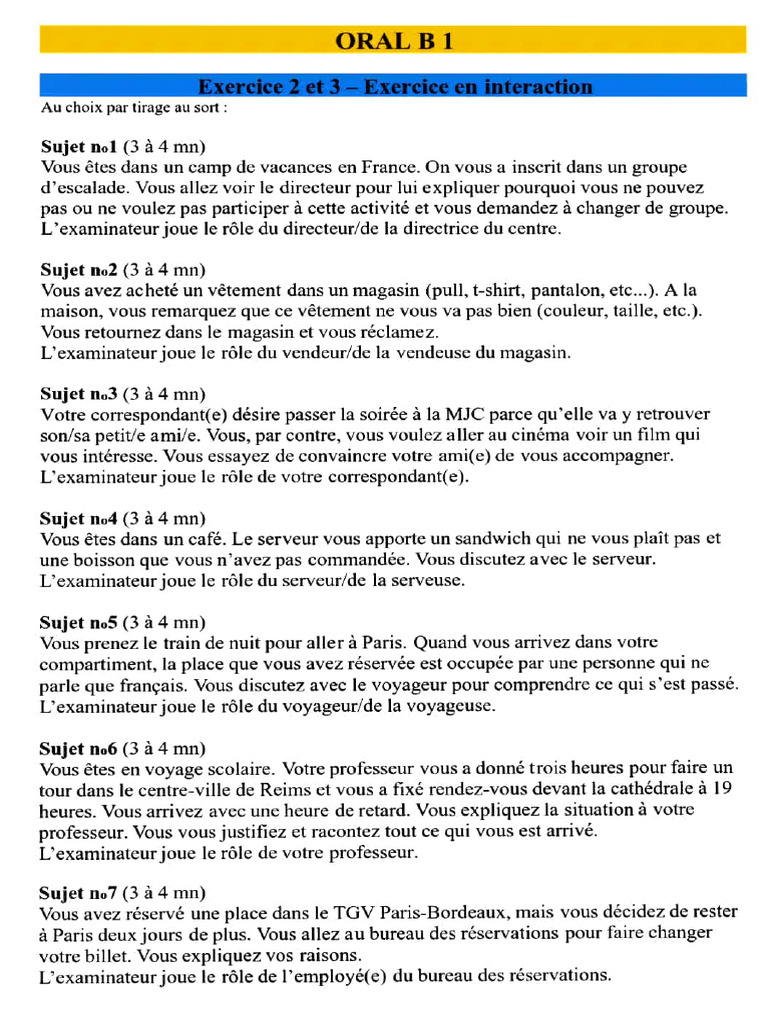 b1 Oral Role Plays | PDF | Consoles de jeux vidéo | Jeux vidéo