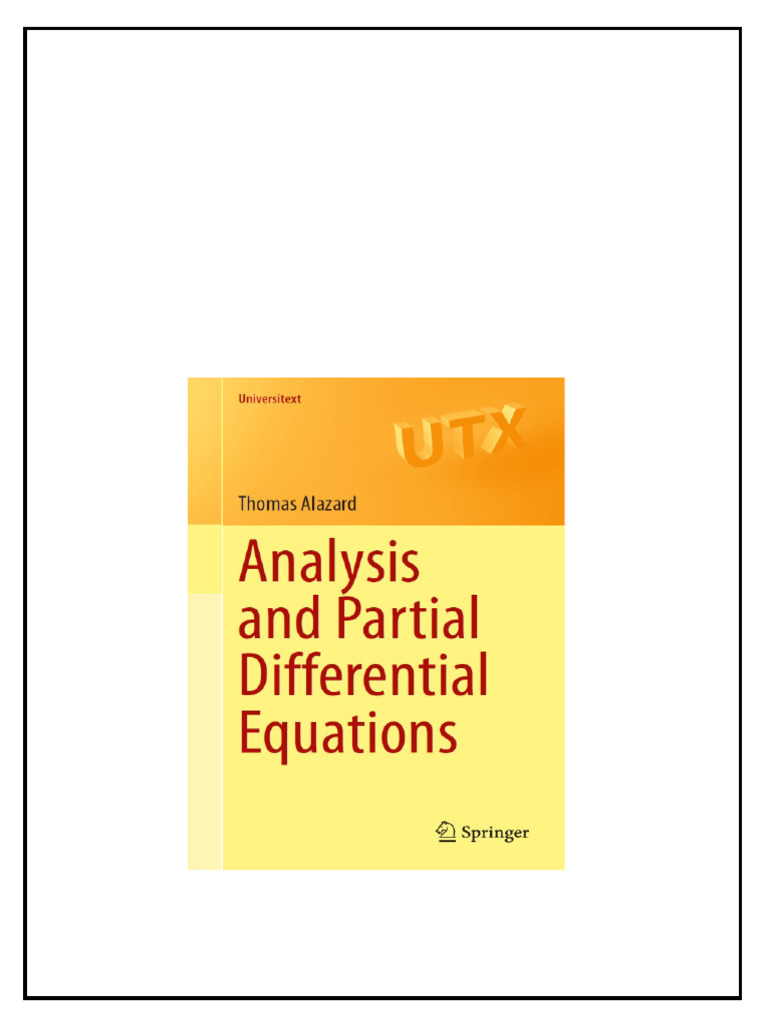 Analysis and Partial Differential Equations Thomas Alazard Instant Download | PDF