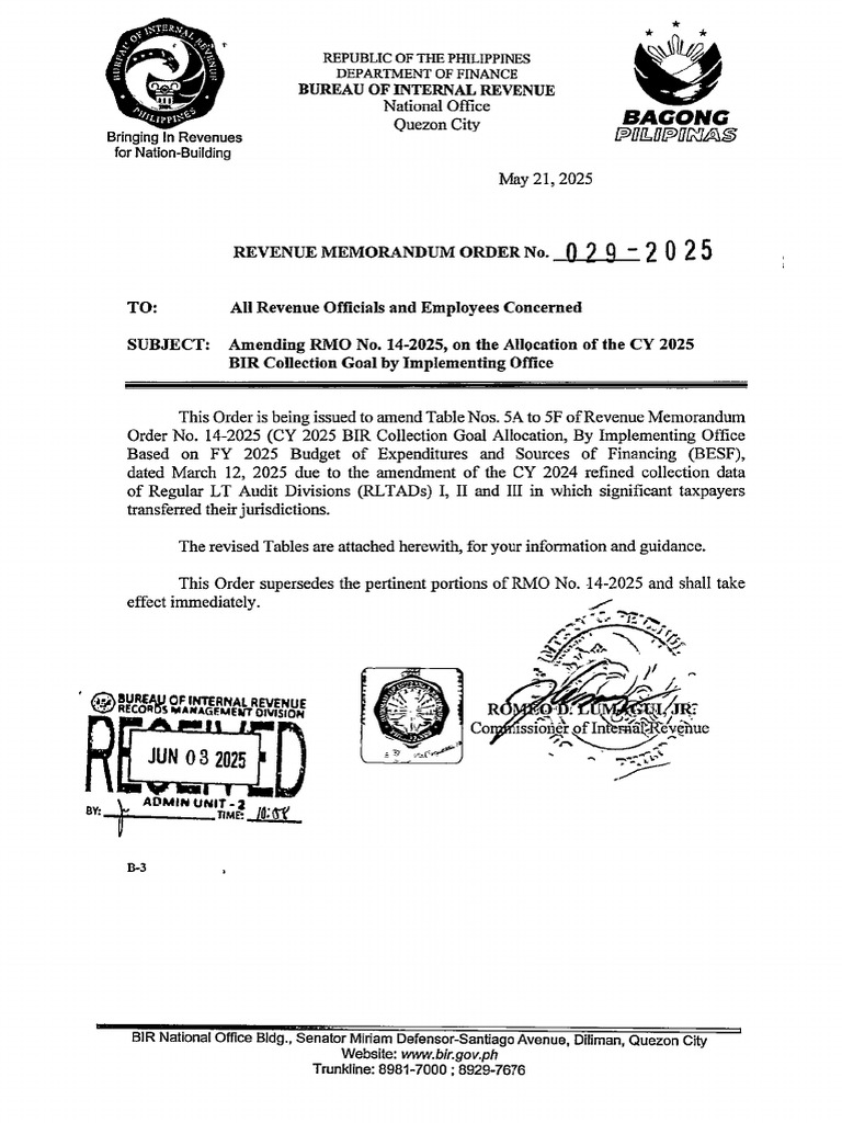 RMO No. 29-2025 | PDF