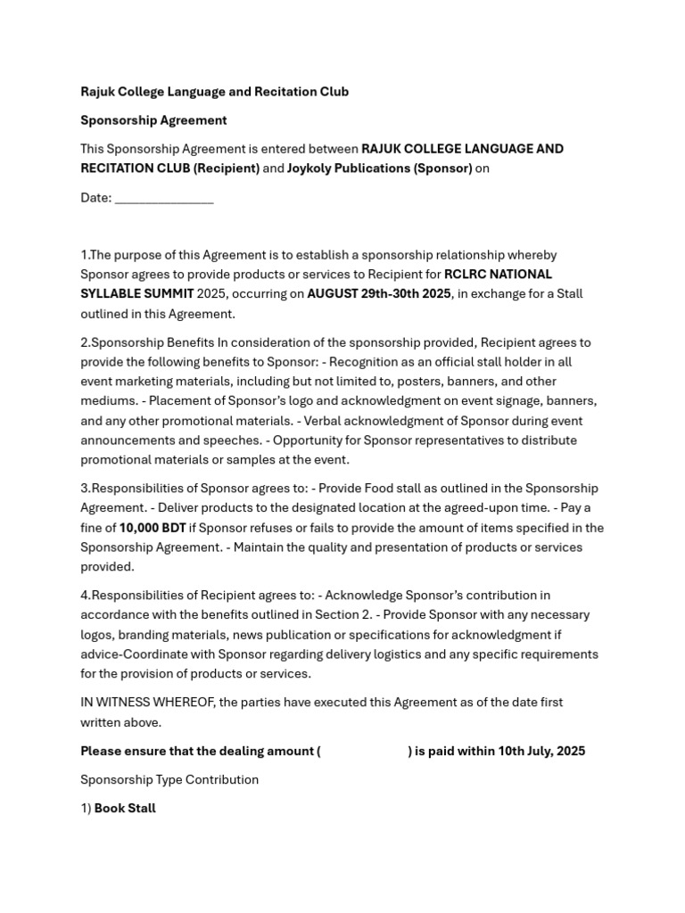 Joykoly Publication Agreement | PDF