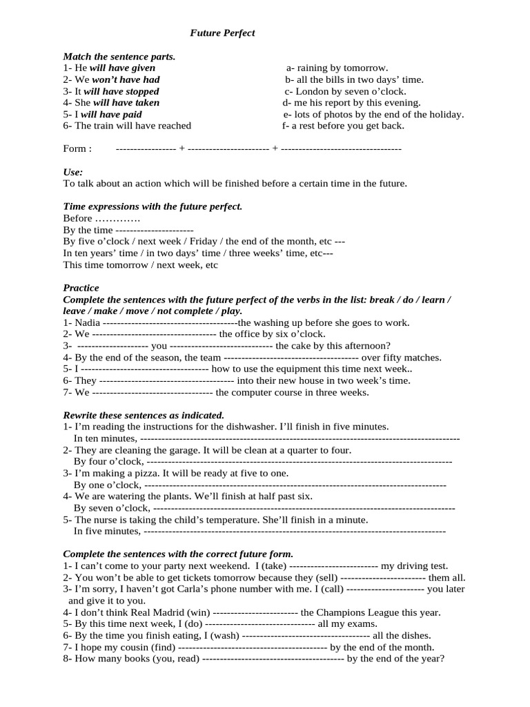 Future Perfect | PDF | Linguistic Typology | Language Mechanics