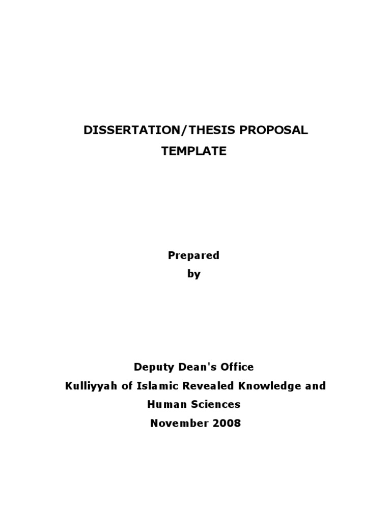 Dissertation/Thesis Proposal Template | PDF | Thesis | Doctor Of Philosophy