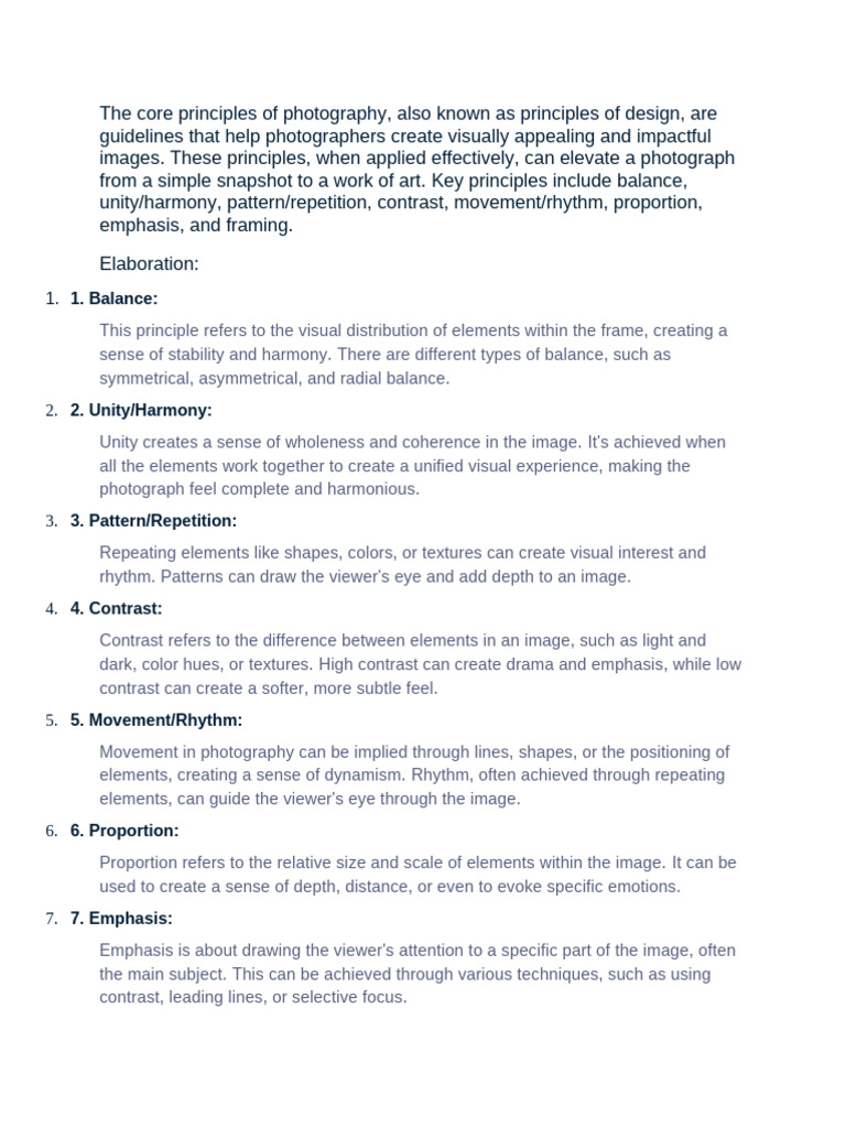 The Core Principles of Photography | PDF