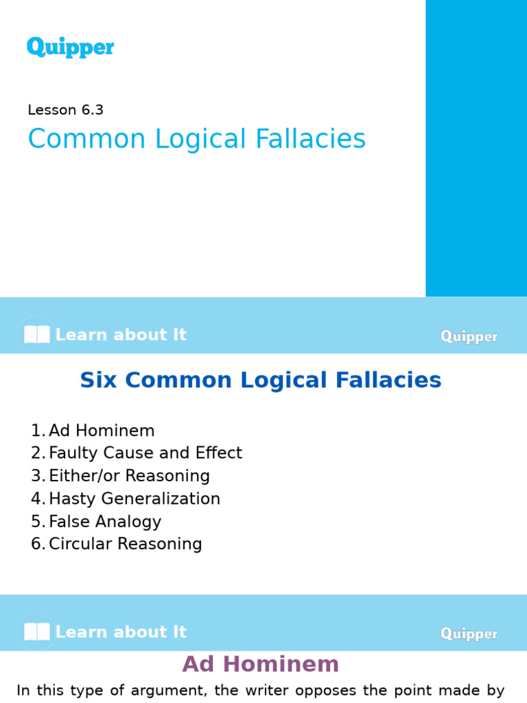 6 Common Logical Fallacies | PDF | Fallacy | Epistemology