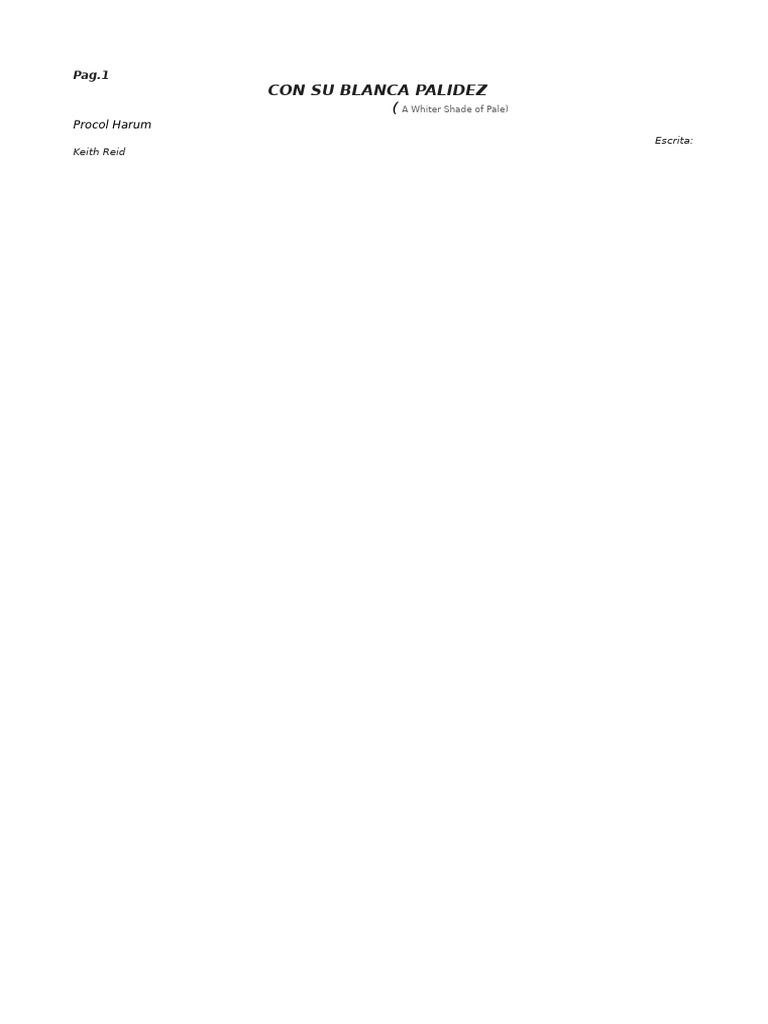Con Su Blanca Palidez | PDF