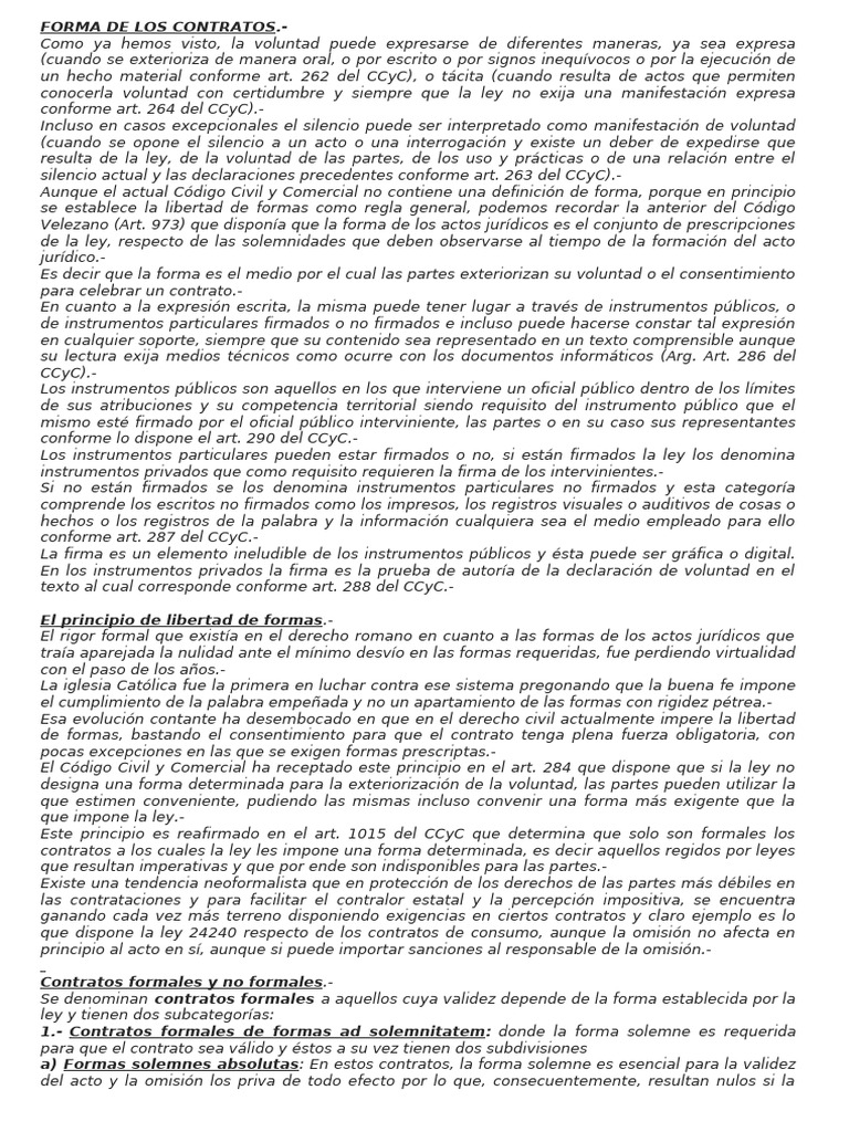 Formas de los Contratos en Derecho Civil | PDF | Ley procesal | Justicia