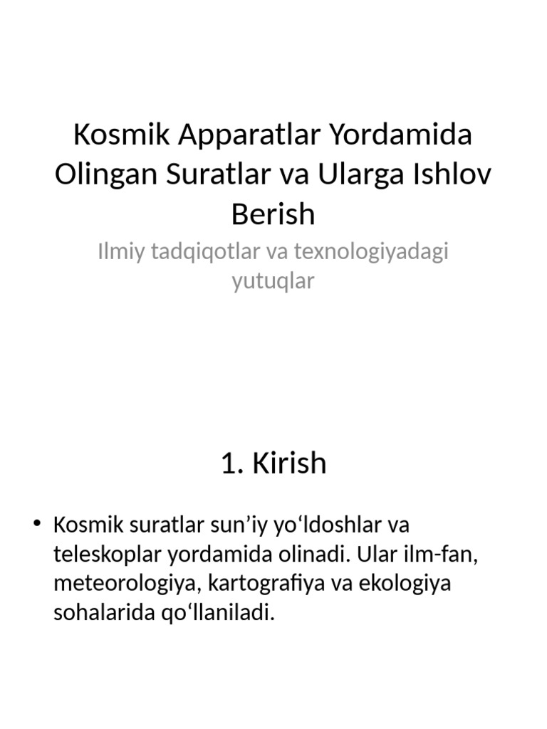 Kosmik Suratlar Taqdimot | PDF