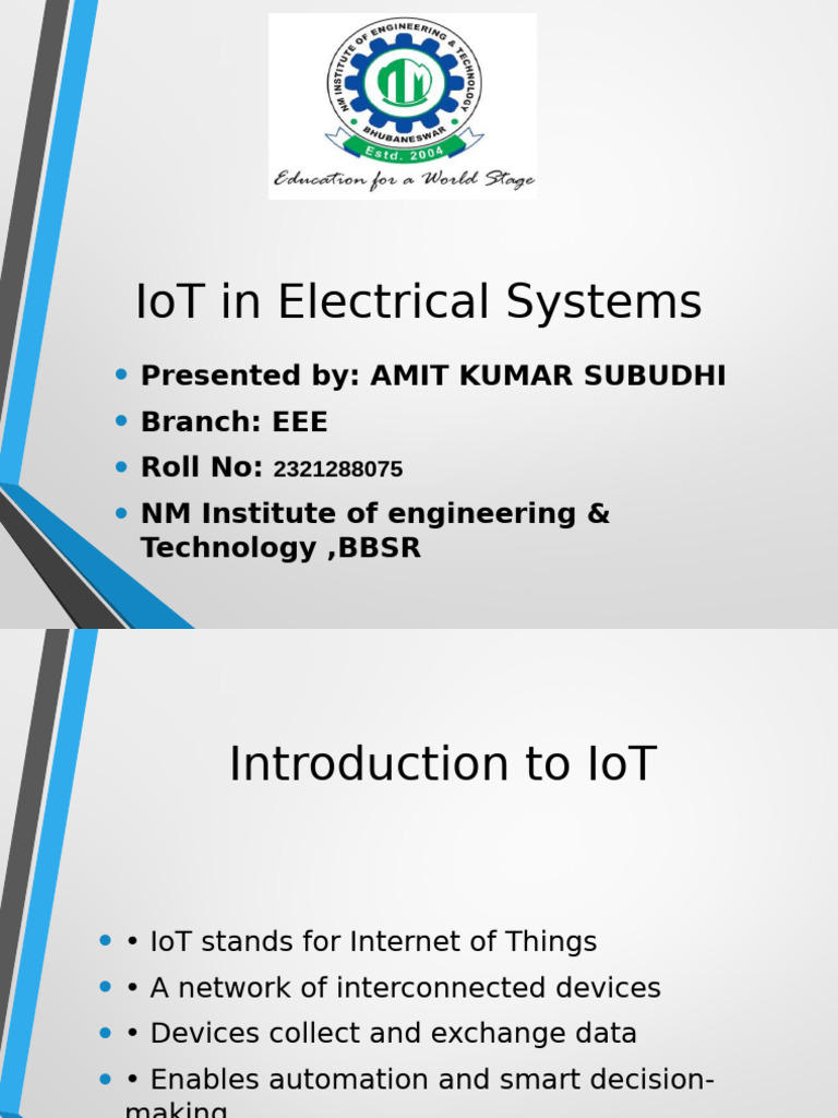 IoT Applications in Electrical Systems | PDF