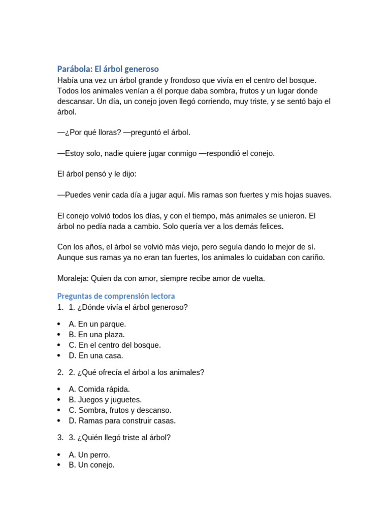 Parabola Arbol Generoso | PDF
